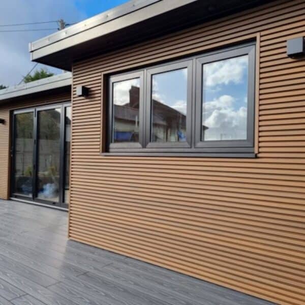 BROWN CEDAR SHADOW GAP CLADDING - Hardy Landscaping