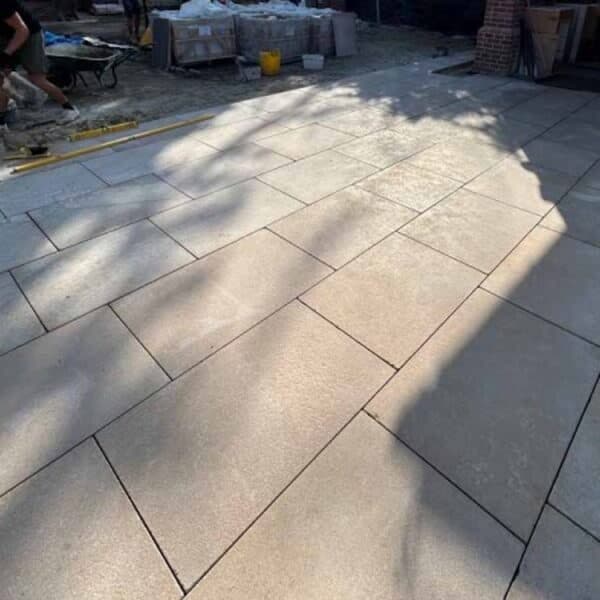 Sinai Pearl Beige Acid Washed Tumbled Limestone Pre Sealed Paving ...