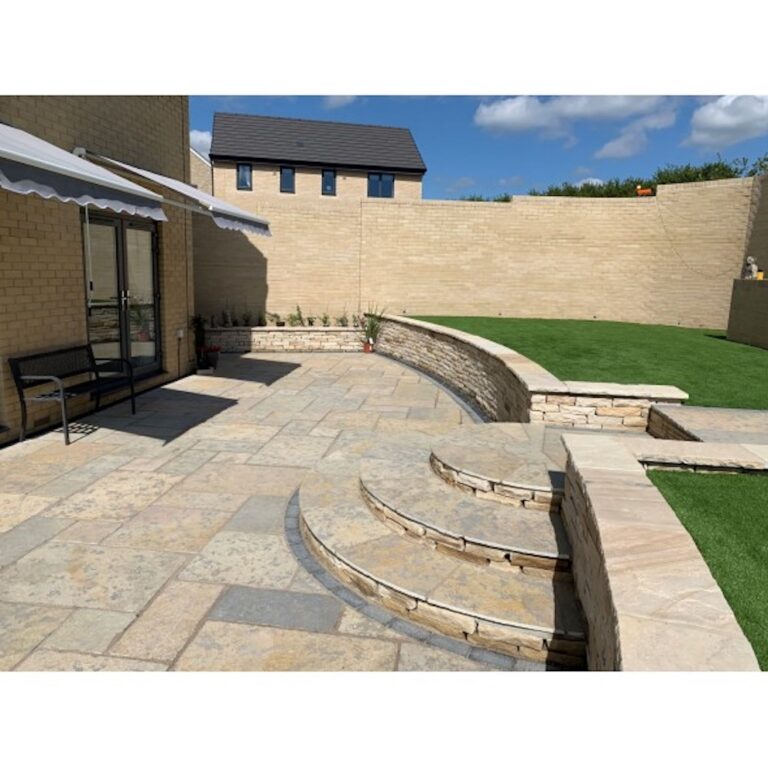 Antique Yellow Limestone Paving Mixed Sized Pack - Hardy Landscaping